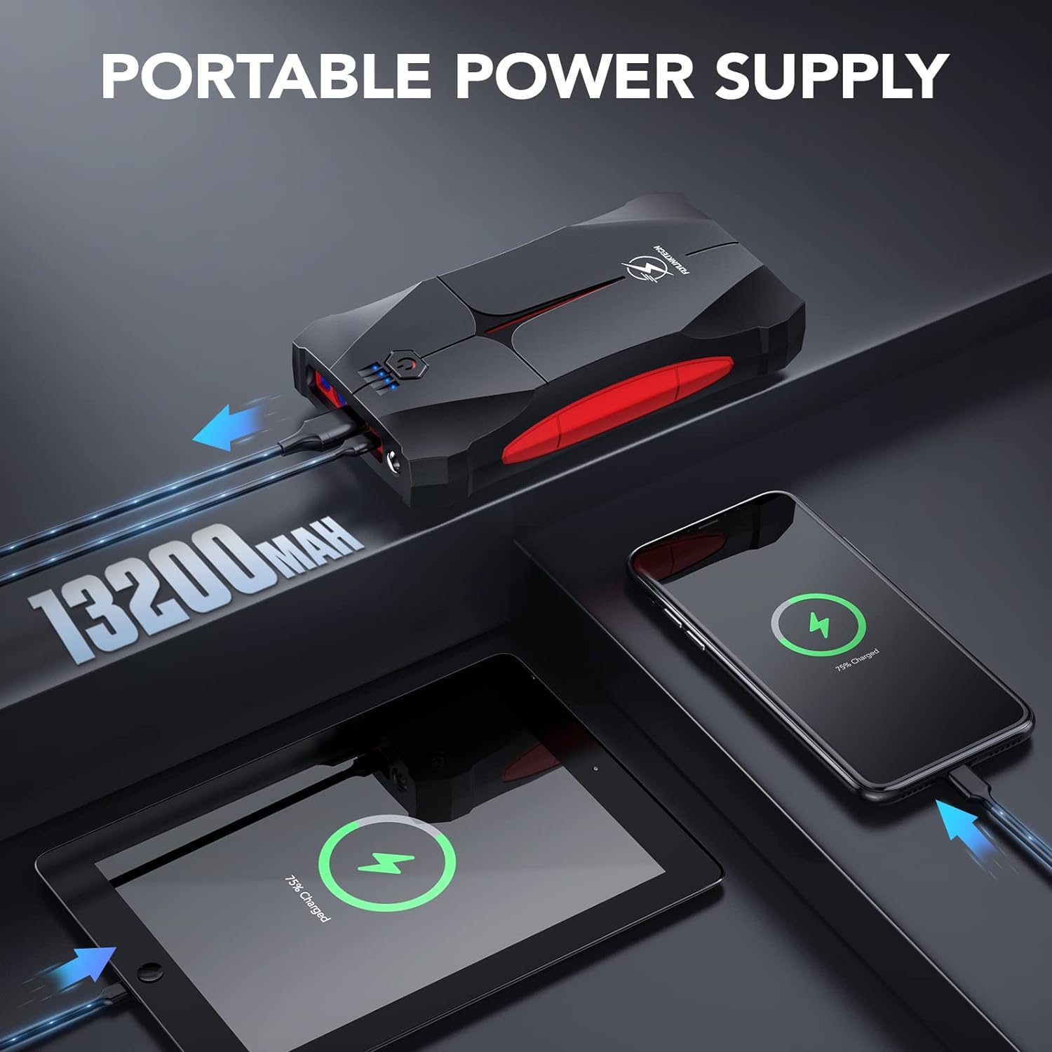 Snapklik.com : FLYLINKTECH Car Jump Starter 1500A 12V Smart Auto ...