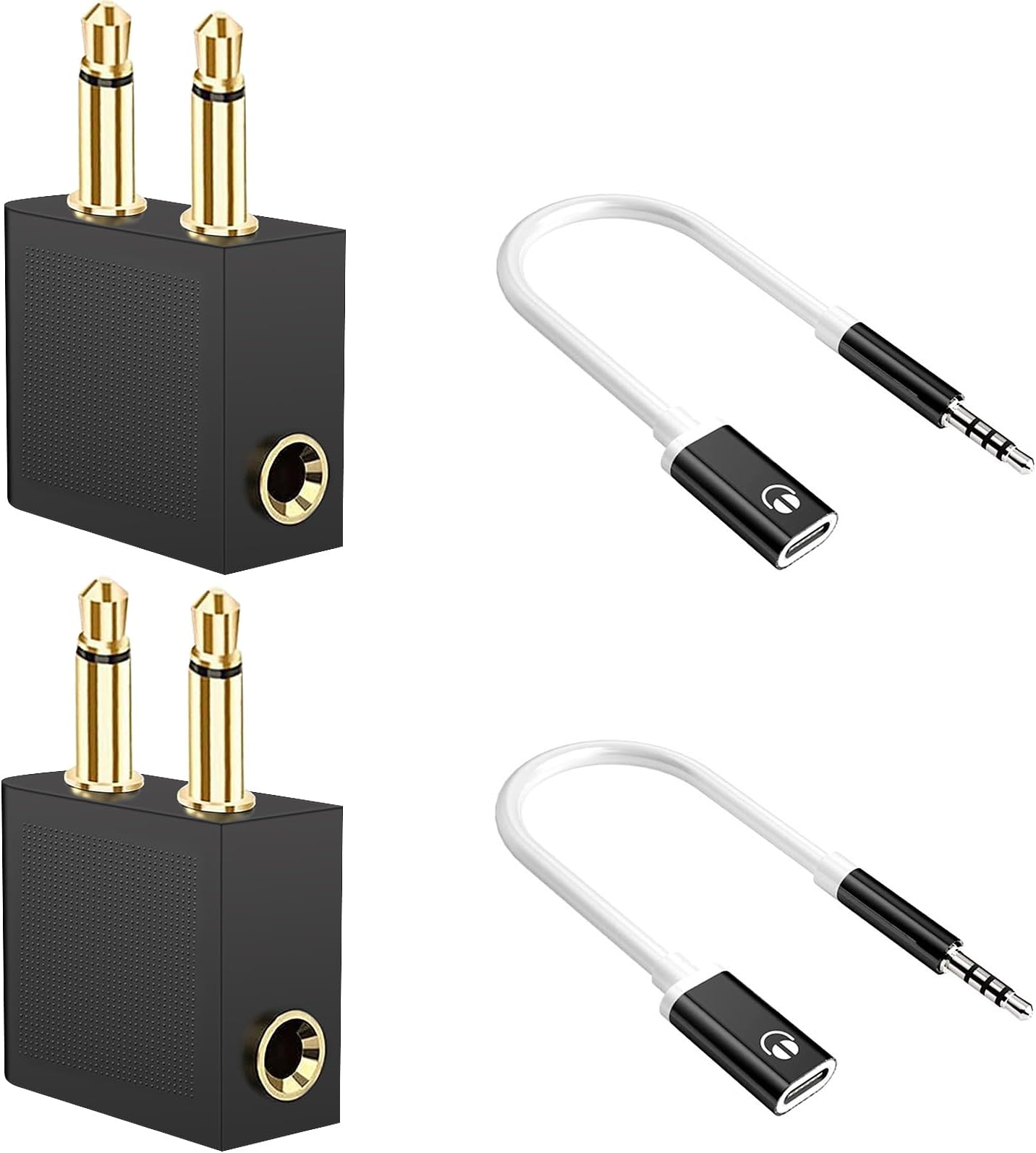 2 Pack Airplane Airline Flight Adapters for Headphones, Gigflpyo ...