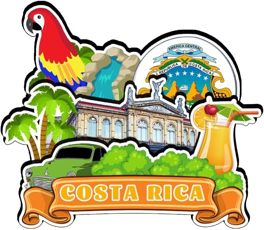 Amazon.com: Costa Rica Fridge Magnet Wooden Magnet Art Souvenirs ...