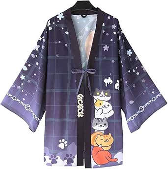 Amazon.com: YOMORIO Neko Atsume Cute Cat Japanese Kimono Yukata ...