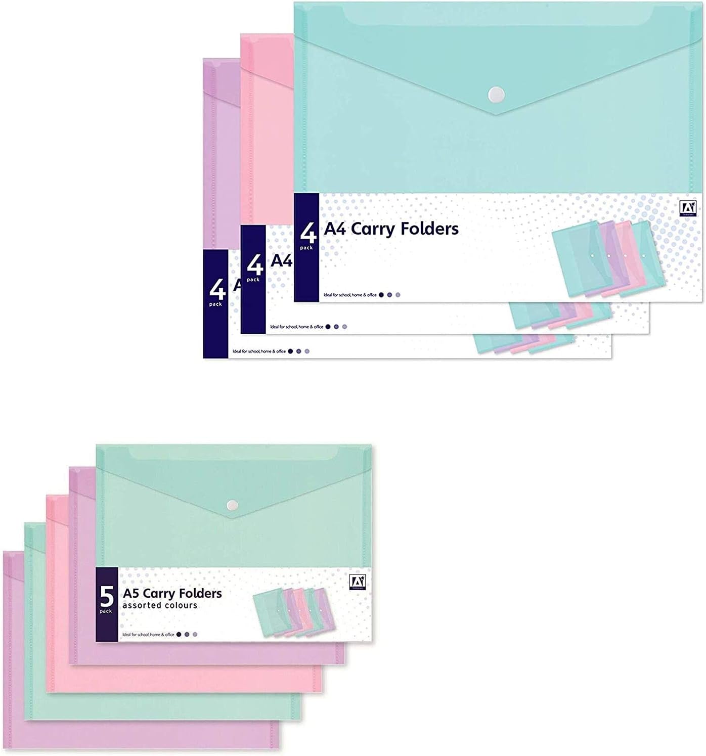 JMS we create smile - 18Pcs Pastel Colours A4, A5 Plastic Wallets ...