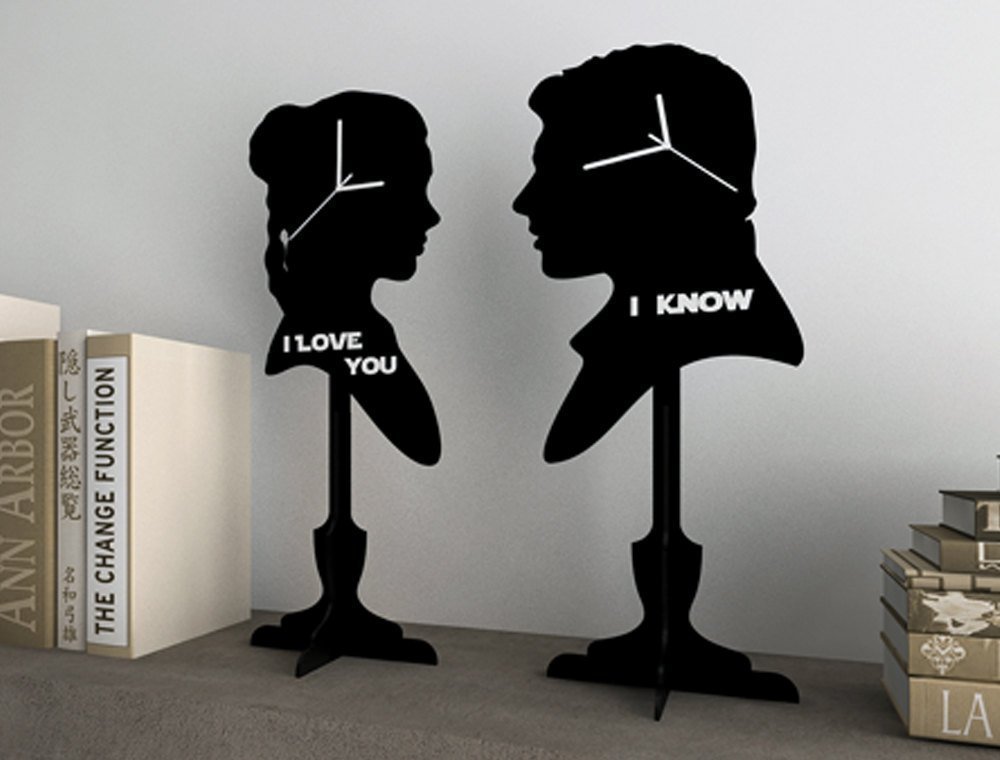 Amazon.com: Set of two clocks - I love you, I Know - Silhouette Table ...