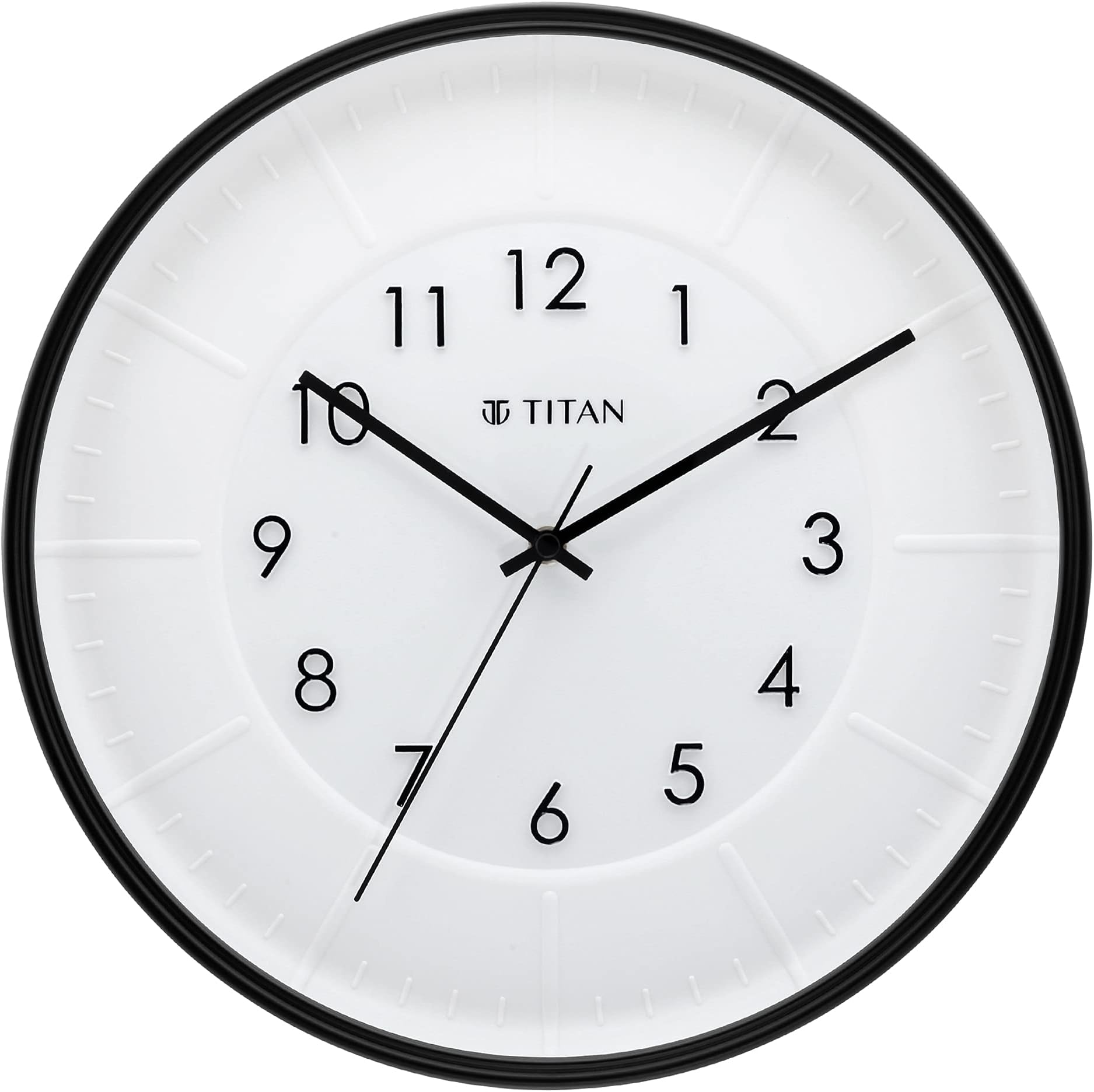 Titan Contemporary Analog Wall Clock with Raised Numbers-30.8 Cm X 30.8 ...