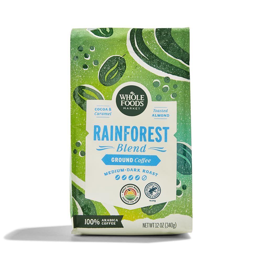 Amazon.com: Whole Foods Market, Rainforest Blend Medium-Dark Roast ...