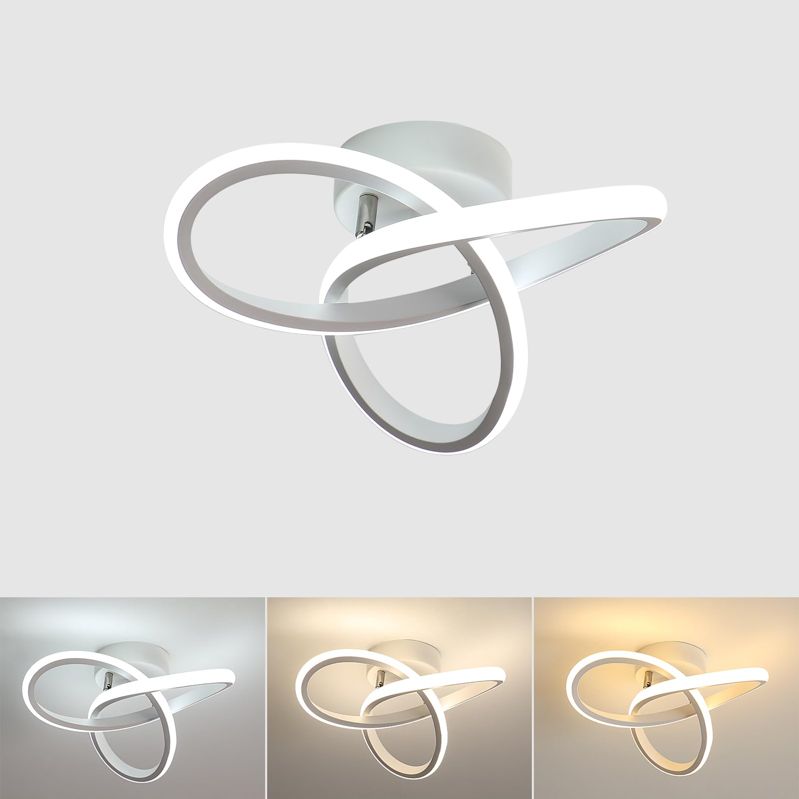 DELIPOP LED Ceiling Light, Modern Flush Mount Ceiling Light, 3 Color ...