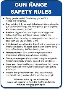 Gun Range Safety Rules Every Gun Is Loaded Security Sign Metal Poster Wall Art Decor Tin Sign ...