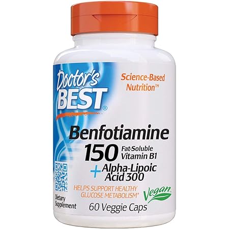 Amazon.com: Doctor's Best Benfotiamine, Non-GMO, Vegan, Gluten Free, Soy Free, Helps Maintain ...