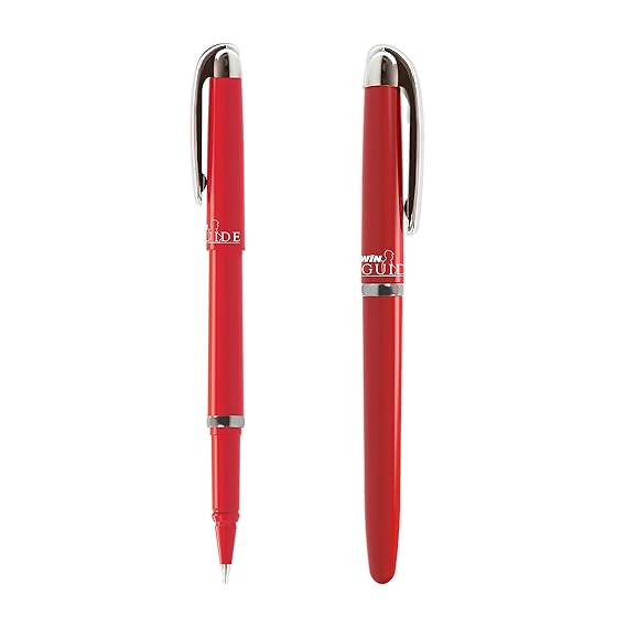 WIN Guide Ball Pens | 20 Red Ink Pens | Stylish Metallic Clip | 0.6 mm ...