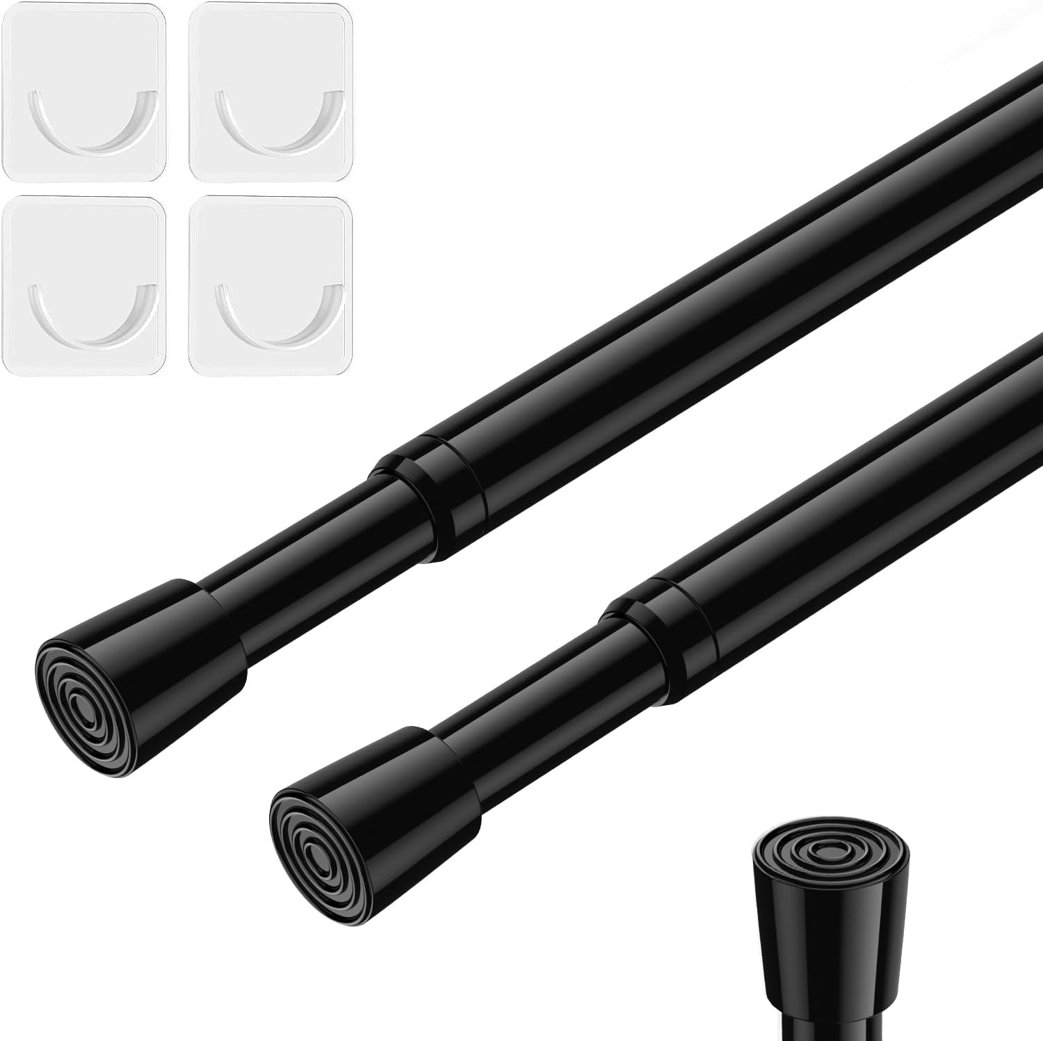 Amazon.com: Ogrmar 4PCS 15.7”-28.5” Spring Tension Curtain Rod ...