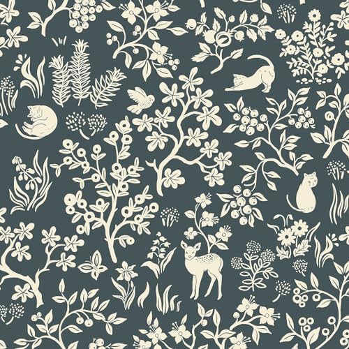 Yomshi Self Adhesive Wallpaper Blue Floral Leaf Wallpaper 41×300cm Peel ...