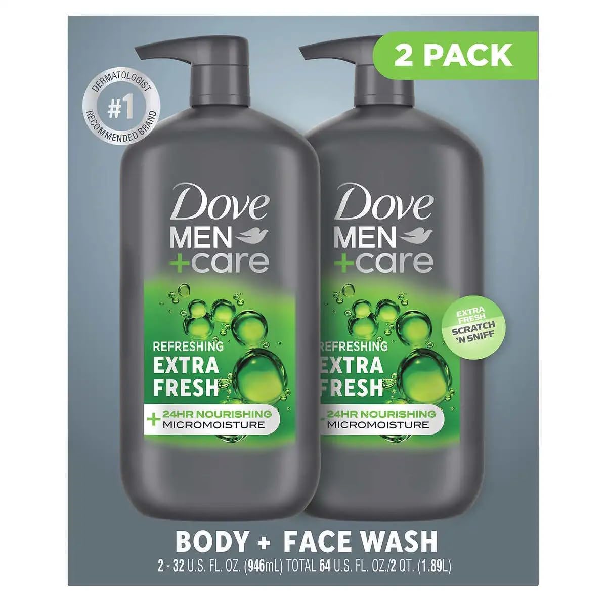 Amazon.com : Dove Men+Care Body and Face Wash Extra Fresh, 32 Fluid ...