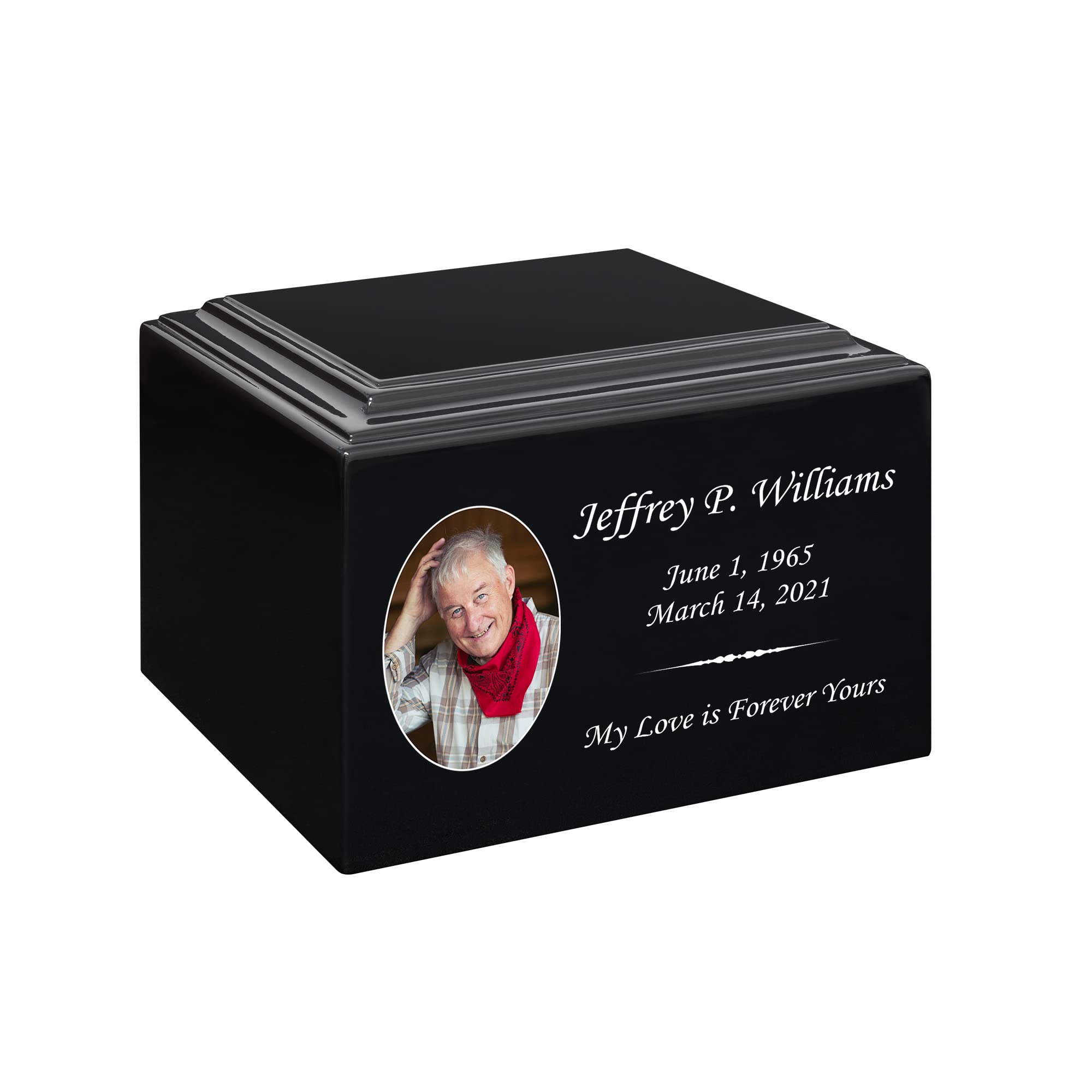 Amazon.com: Stonewood Medium Engraved Custom Photo Cremation Urn for ...