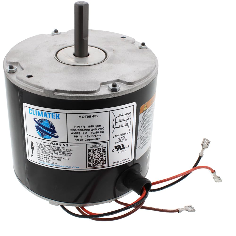 ClimaTek Upgraded 1/5 HP Condenser Fan Motor Directly Replaces Emerson ...