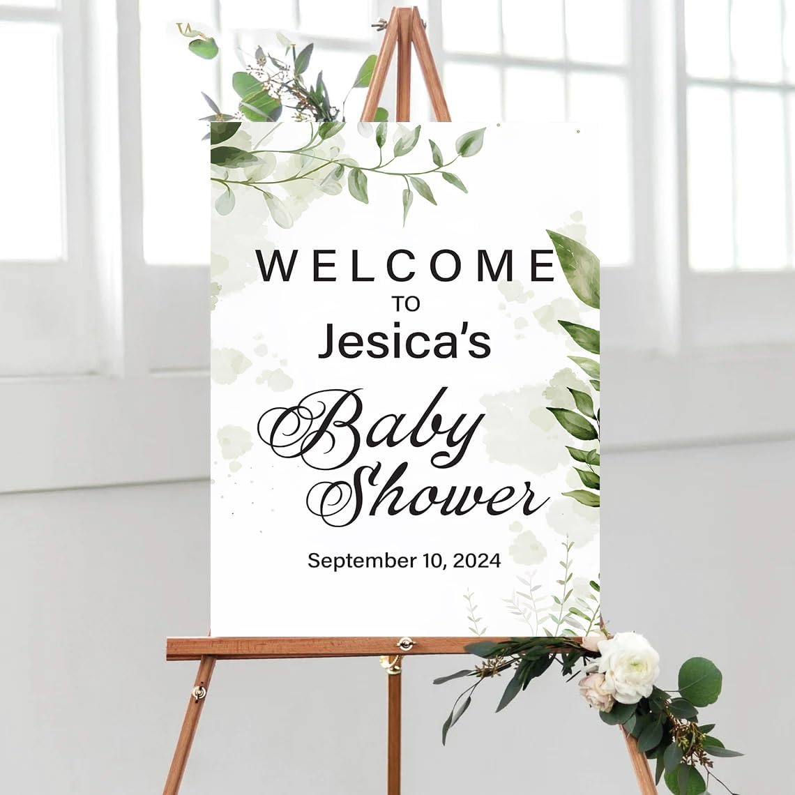 Amazon.com: GLAVICY Personalized Baby Shower Welcome Sign, Custom Baby ...