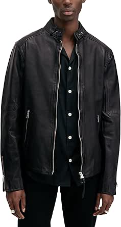 Amazon.com: AllSaints Men's Cora Leather Jacket : Clothing, Shoes & Jewelry