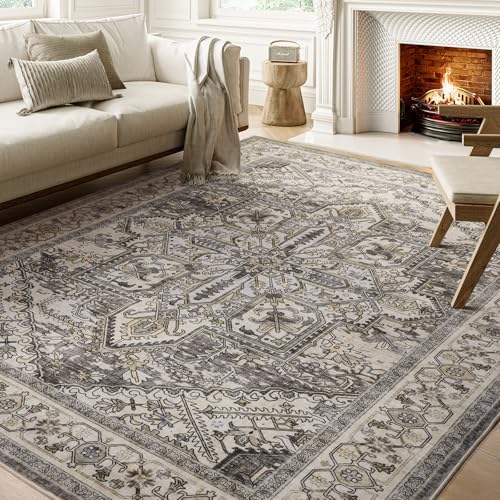 Amazon.com: Puino 9x12 Washable Vintage Rug: Oriental Rugs for Living ...