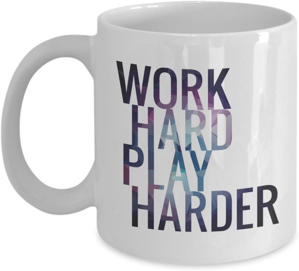 Amazon.com: Motivational Coffee Mug - Work Hard Play Harder ...