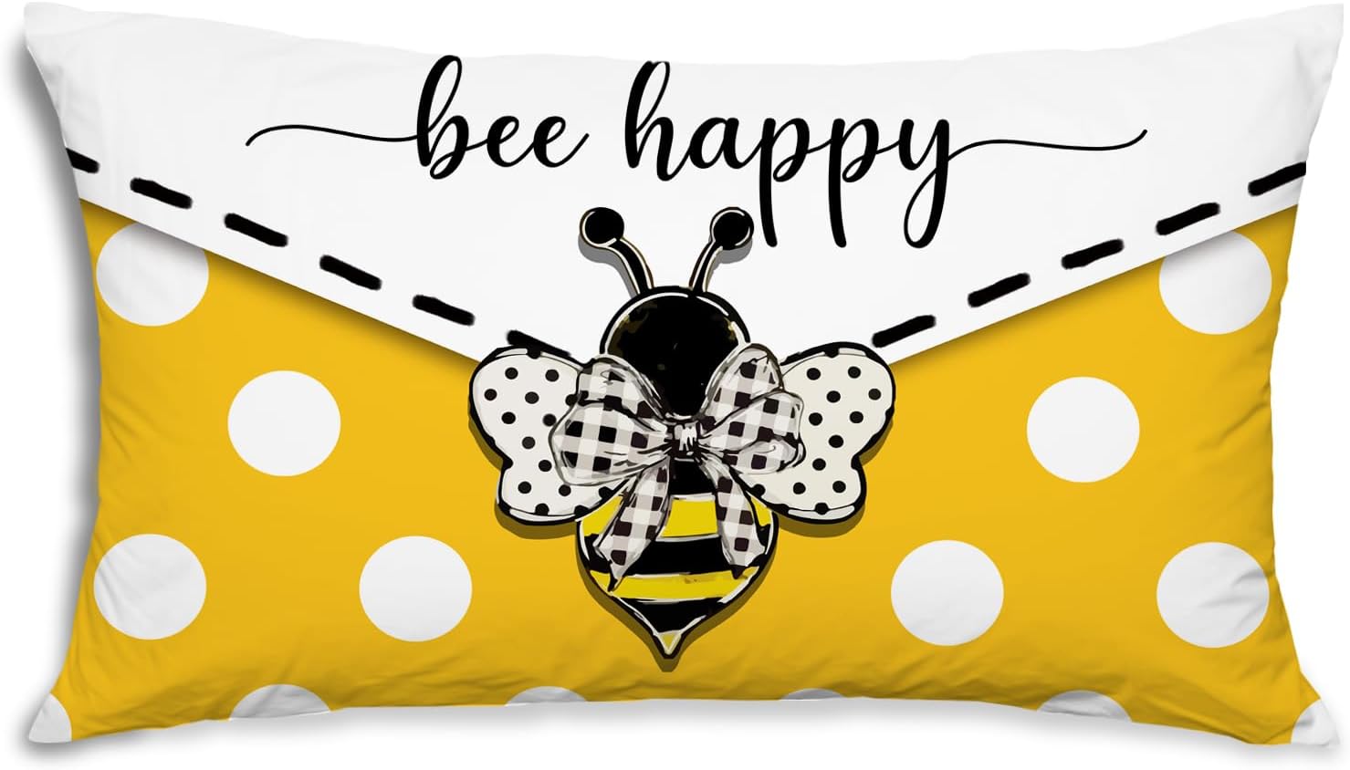 Amazon.com: THDSE Spring Summer Bee Happy Yellow Pillow Covers ...