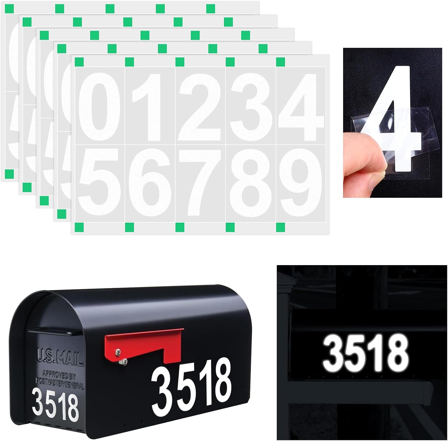 Amazon.com: Reflective Waterproof Mailbox Numbers – Durable Vinyl ...