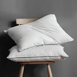 Amazon.com: BPC Feather Down Pillow Set of 2, King Size Medium Bed ...