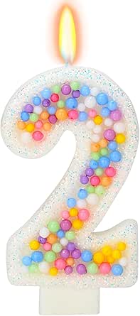 Amazon.com: FAMGift Birthday Candles - Number 2 Candle, Colorful ...