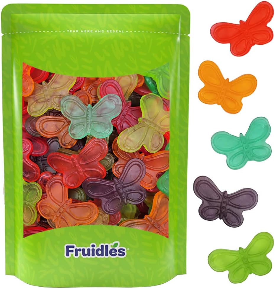 Amazon.com : Fruidles Large Butterflies Gummi Candy 3" Inch, Assorted ...