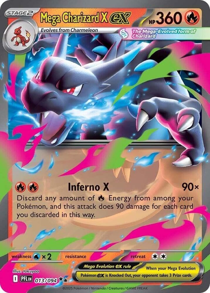Amazon.com: Pokemon - Mega Charizard X ex - 013/094 - ME02: Phantasmal ...