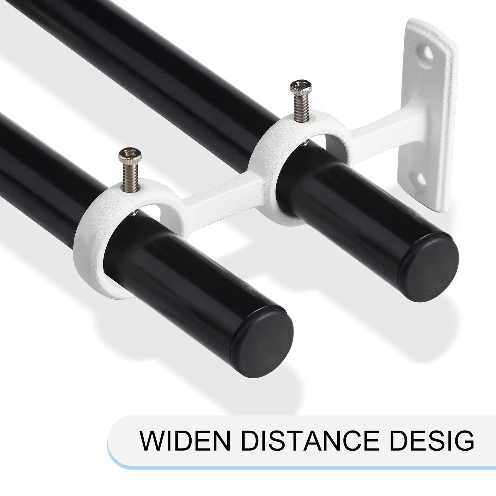 Snapklik.com : Goowin Double Curtain Rod Holder, 3pcs Brackets Hooks ...