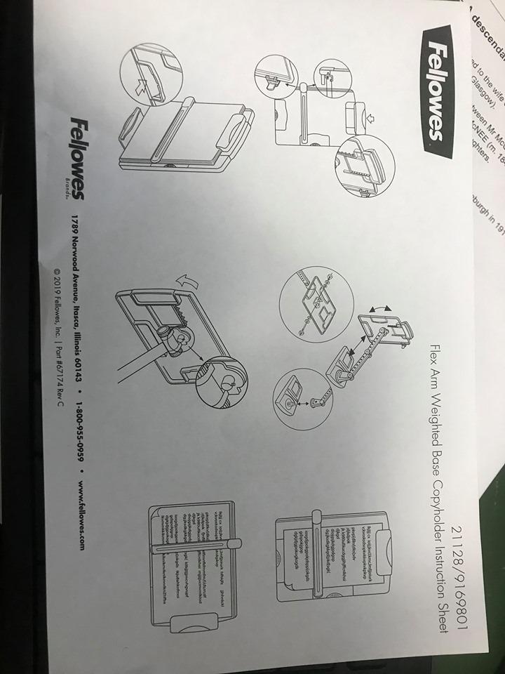 Fellowes Flex Arm Copyholder, Weighted Base - Copy holder - Graphite ...