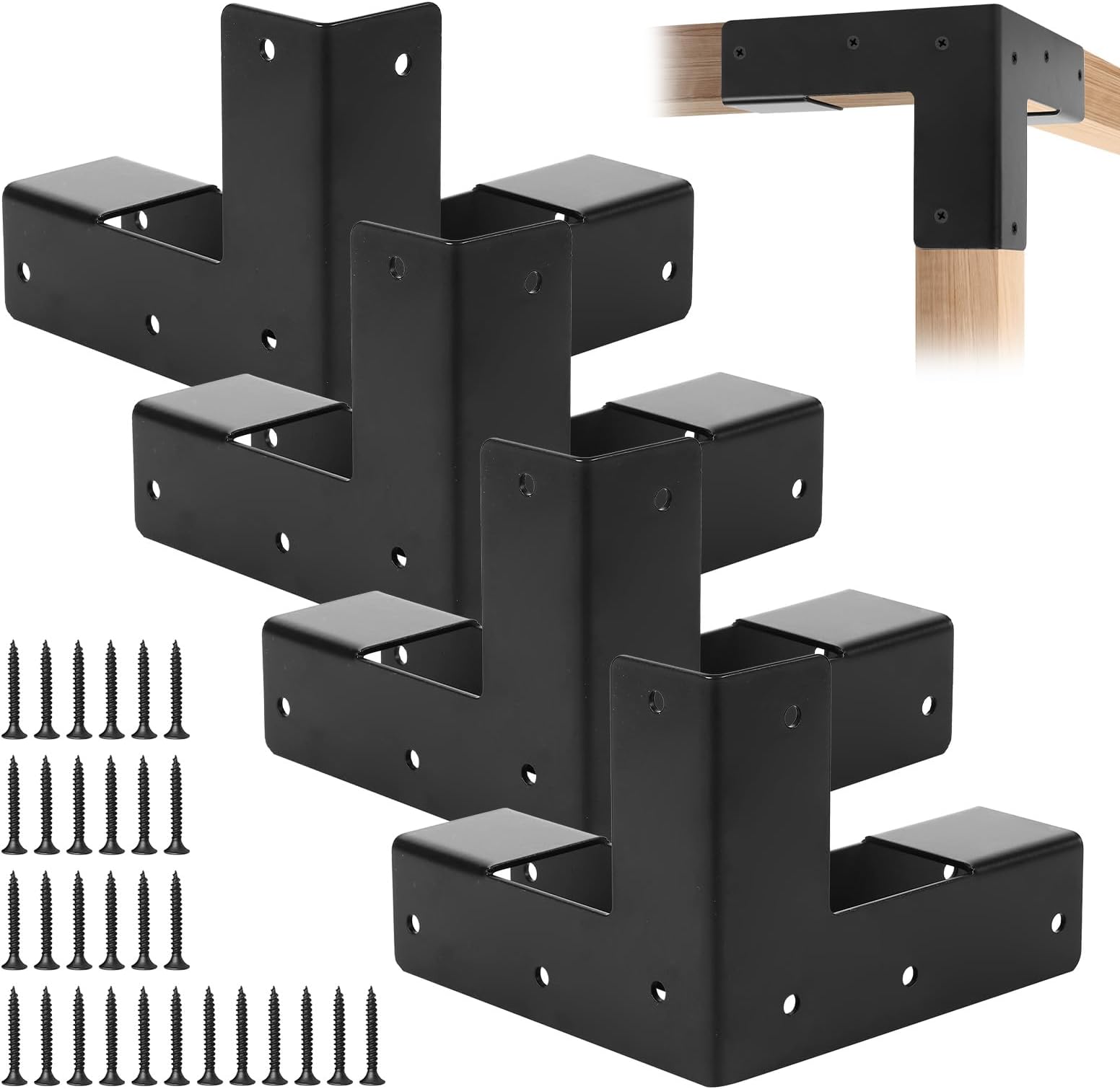 Amazon.com: Rasugarlary 4 Pcs Workbench Brackets, 4x4 3-Way Right Angle ...