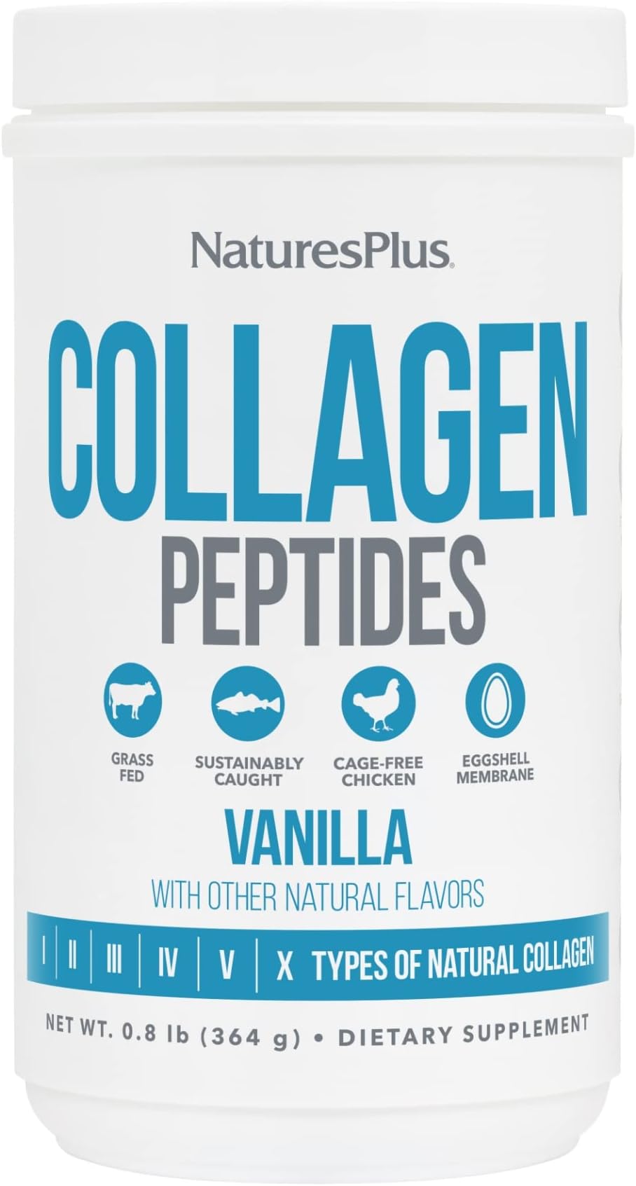 Amazon.com: Natures Plus Collagen Peptides, Vanilla - 0.8 lb Powder ...