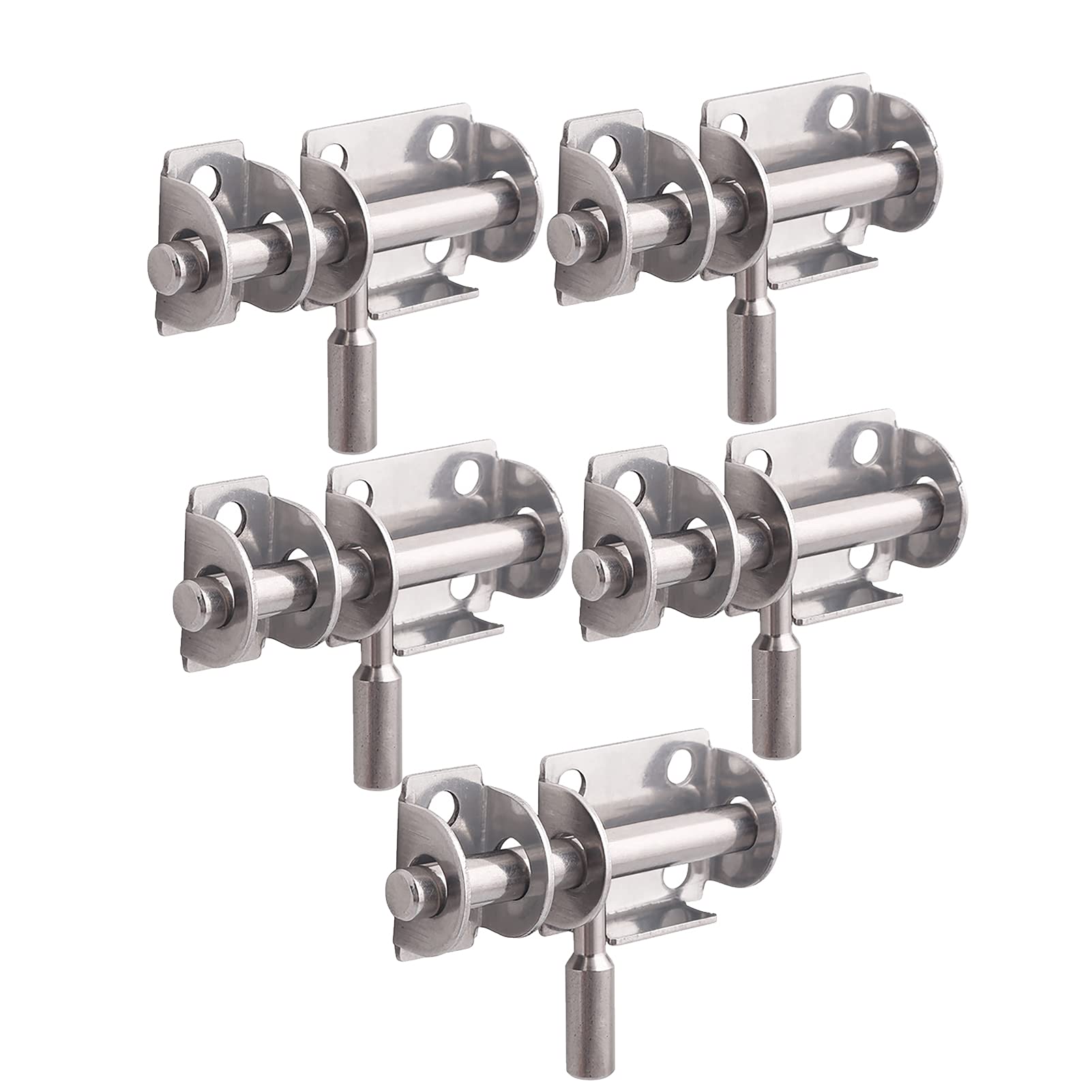 Buy Rise Bolt Locks-5Packs Stainless Steel Bolt Locks Kit Slide Latch ...