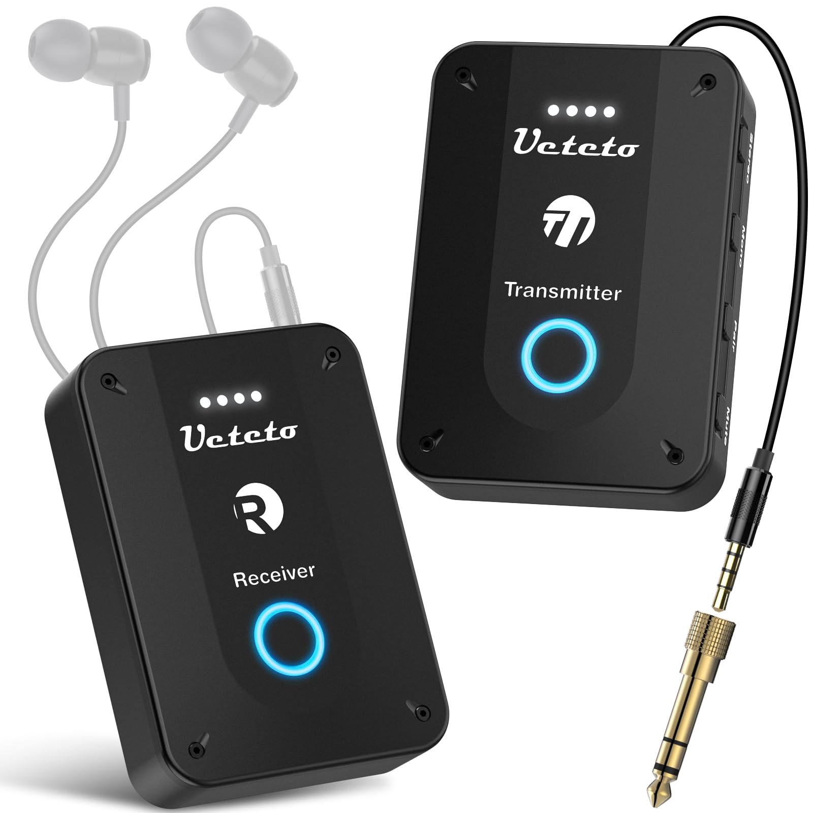 Amazon.com: Ueteto Wireless in Ear Monitor System 2.4G Stereo IEM ...