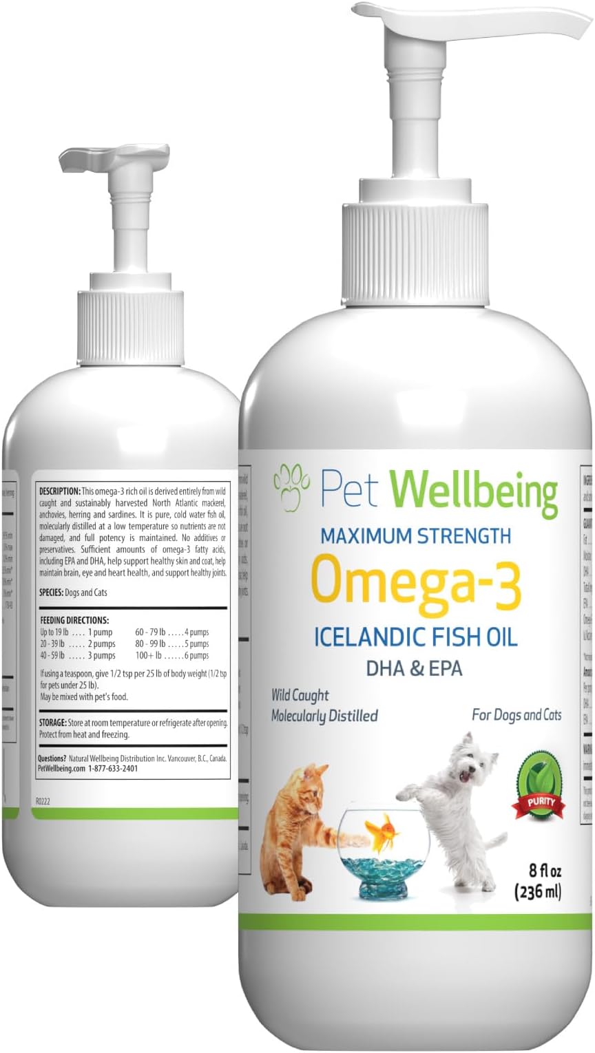 Pet Wellbeing Omega-3 Daily EFA Fish Oil for Dogs - Wild-Caught, Cold ...