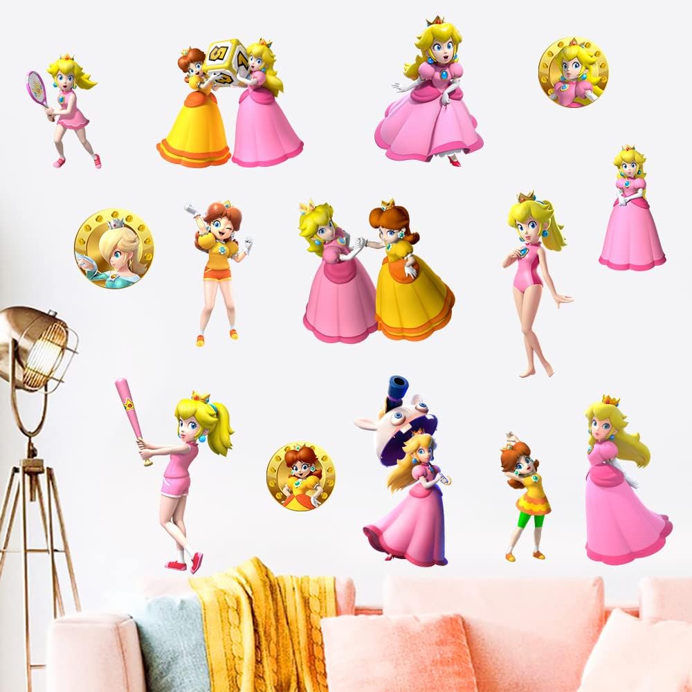 Amazon.com: Princess Peach Wall Sticker Children's Cartoon Bedroom ...