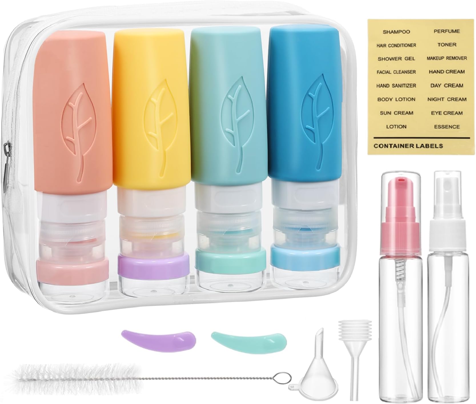 Amazon.com: Aplolemo 12 Pack Travel Bottles for Toiletries,Leak-Proof ...