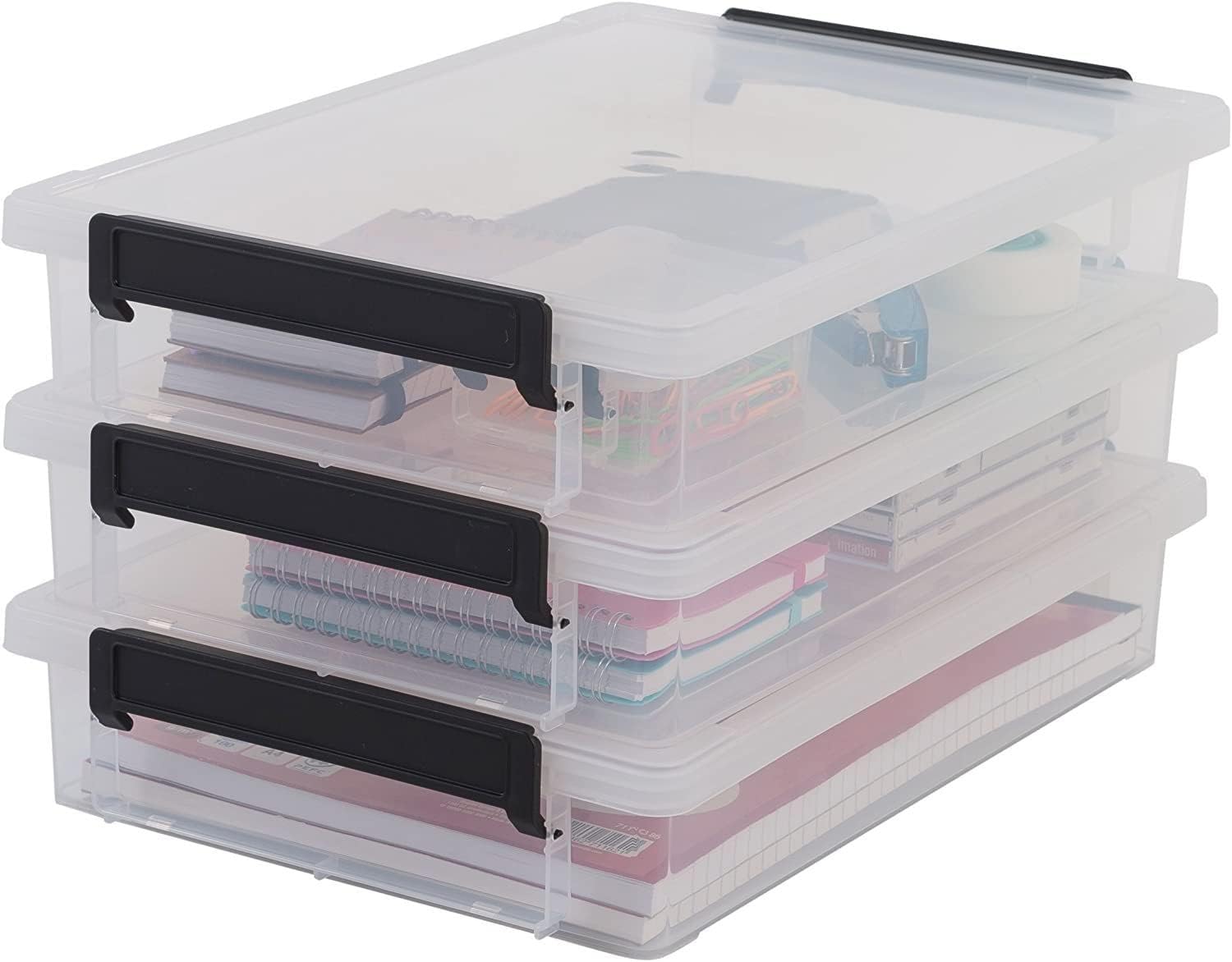 Iris Ohyama, Boxes, Plastic Document Storage Organizer with Lid and ...