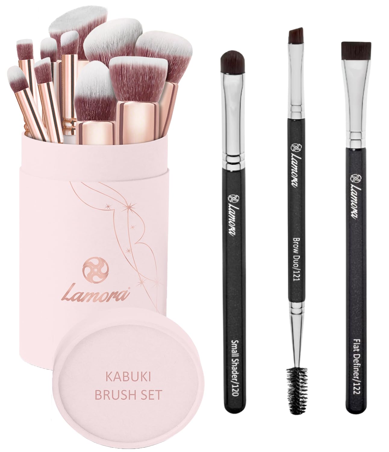 Amazon.com: Kabuki Makeup Brush Set with Eyebrow Brush Set : Beauty ...