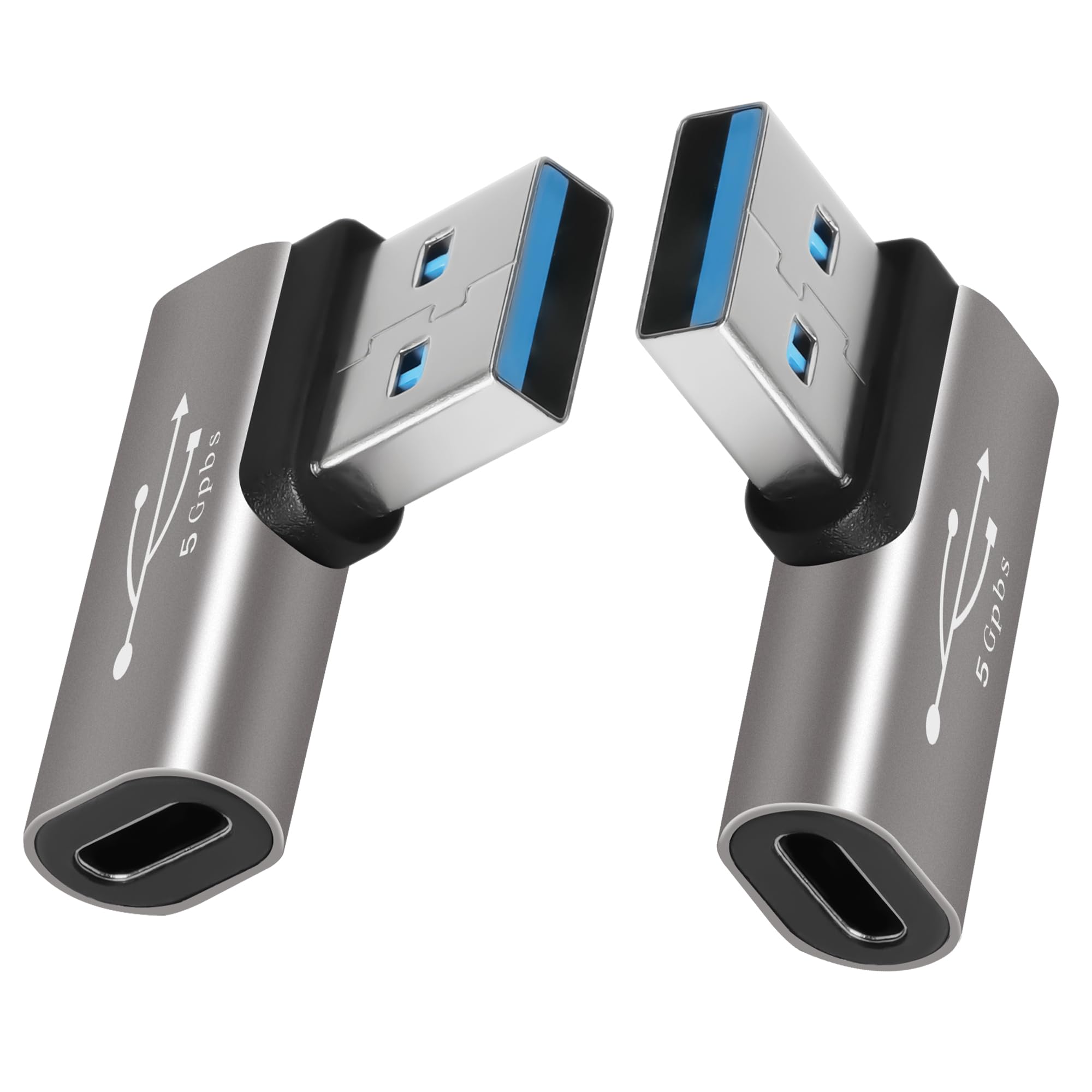 Amazon.com: Flat 90 Degree USB to USB C Adapter 2 Pack, Left and Right ...