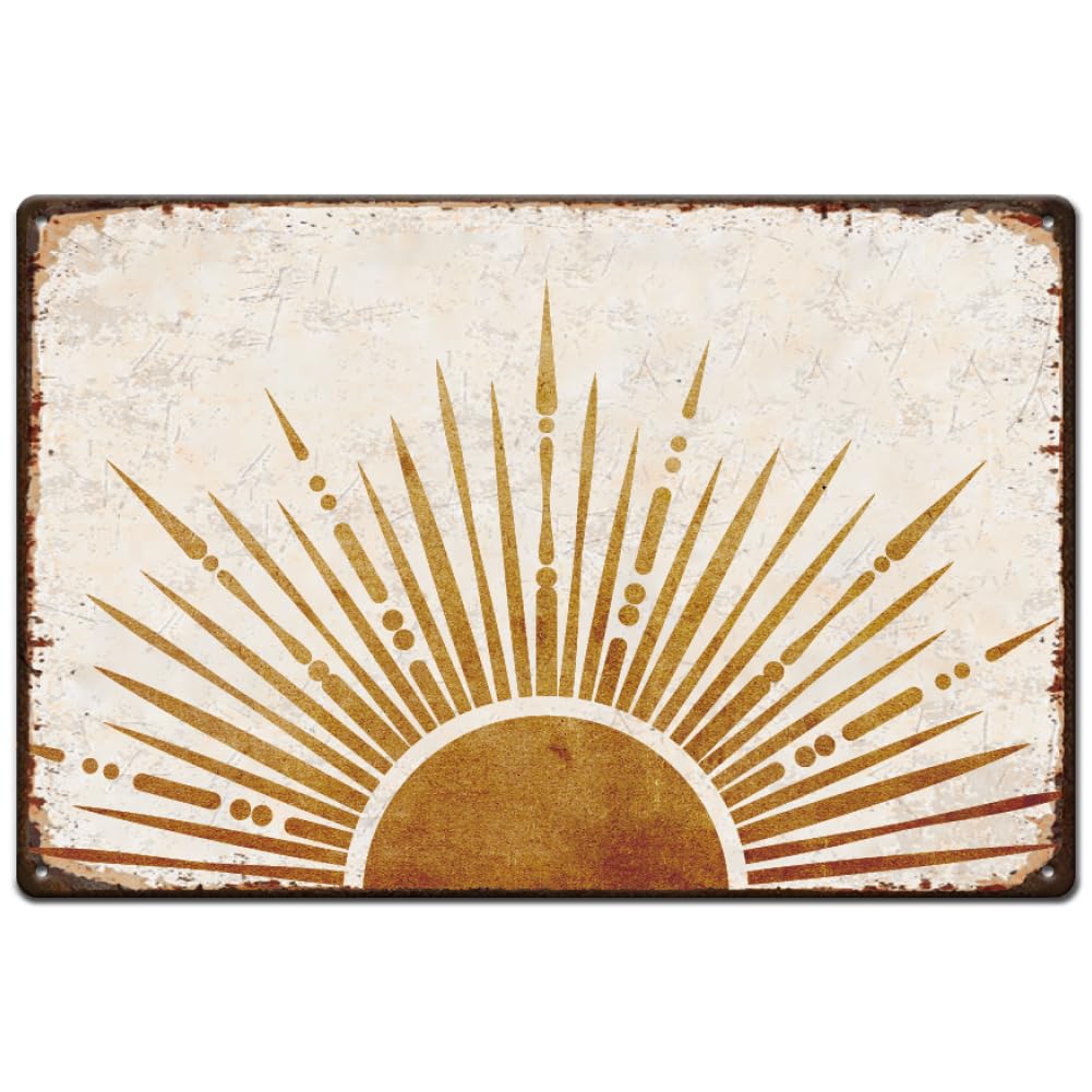 Amazon.com: SUPERDANT Bohemian Sun Tin Sign Boho Style Metal Tin Signs ...