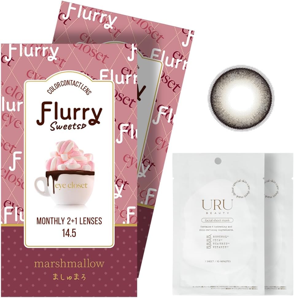 Amazon.co.jp: Flurry monthly マシュマロ フルーリー マンスリー 【カラー】新色 ましゅまろ 明日花キララ 1ヶ月 【1箱3枚入】 【マスクシート付き】 (-8. ...
