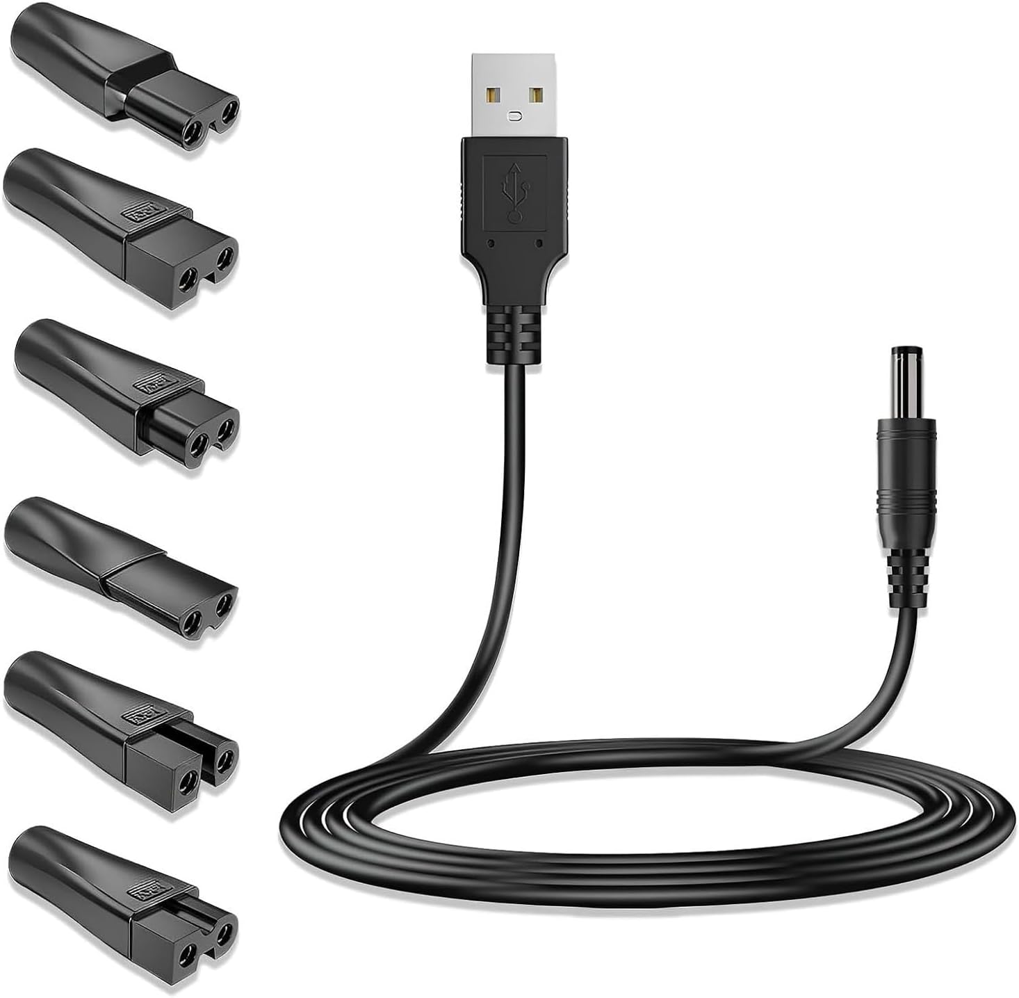 7 Pcs Shaver Cable Kit, USB Shaver Charger Cable with 6 Adapters for ...