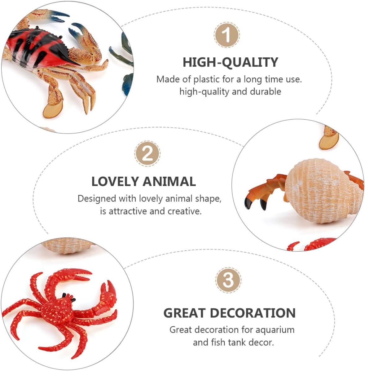 Buy ibasenice 6Pcs Crab Model Crab Figurine Plastic Crab Realistic Toy ...