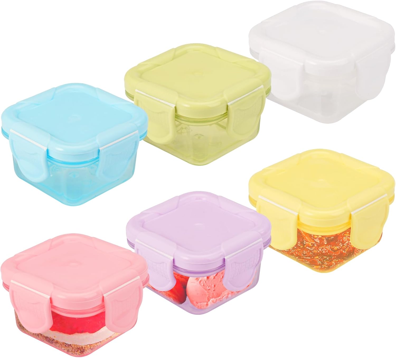 6 Small Freezer Containers, Food Storage Containers with Lid, Small 60 ...