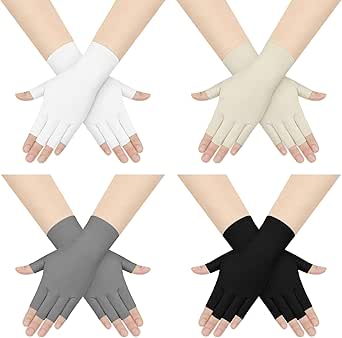 Amazon.com: Sureio 4 Pairs Sun Protection UV Gloves for Women ...