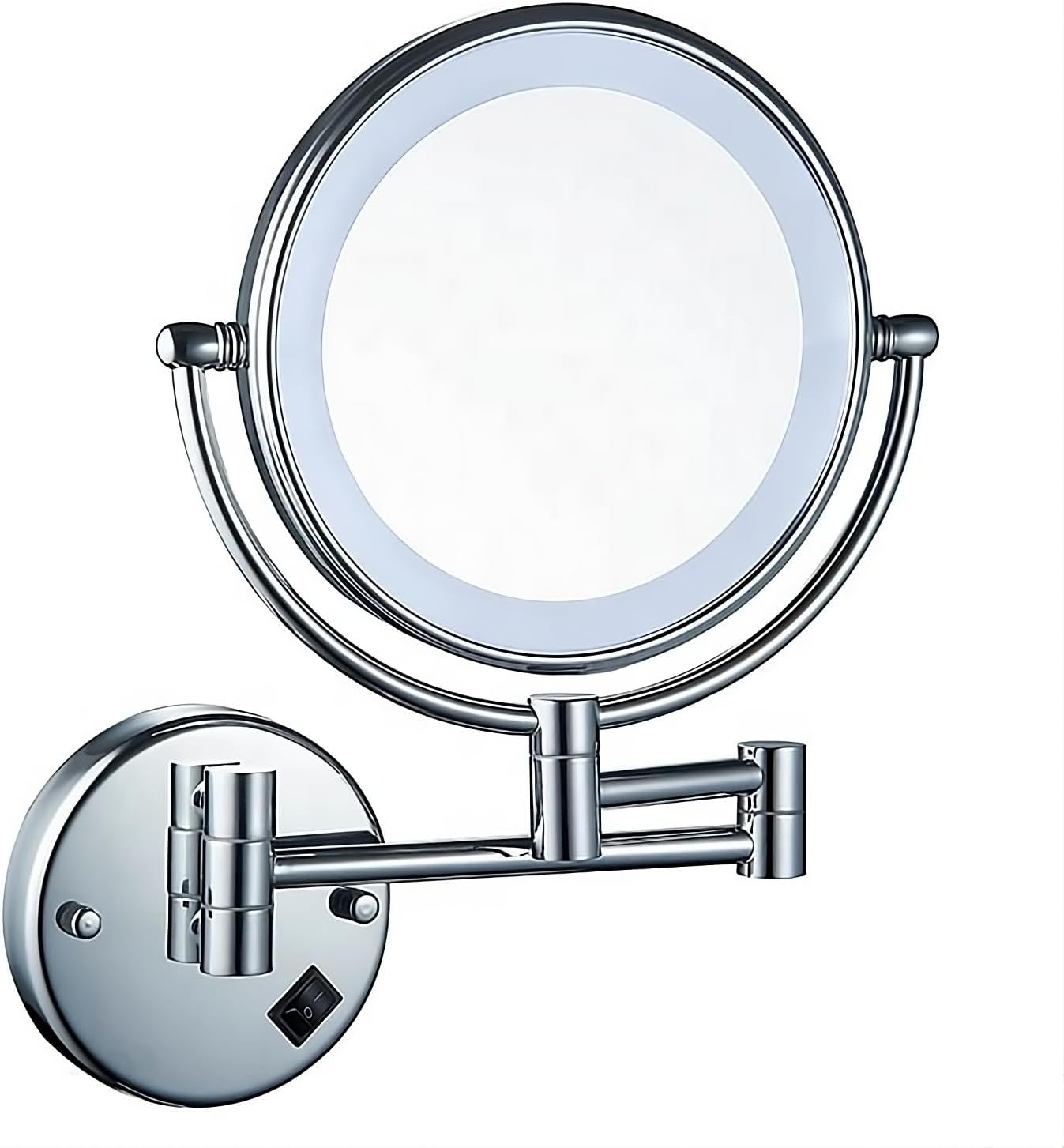 JPS Magnifying Makeup Shaving Mirror Round Wall Mount Brass Framed ...