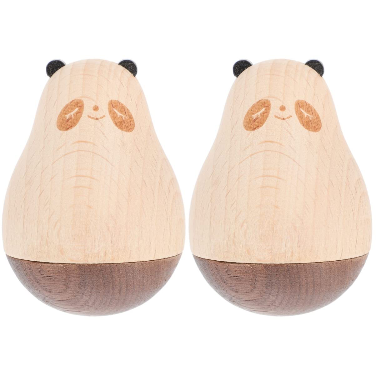 Buy Homoyoyo 2pcs Gift Table Bookshelf Panda Figurine Carved Wooden ...
