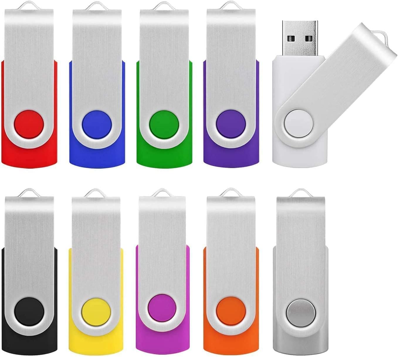 8GB USB Stick 10Pack, KOOTION Bulk USB Flash Drive Swivel 8GB Memory ...