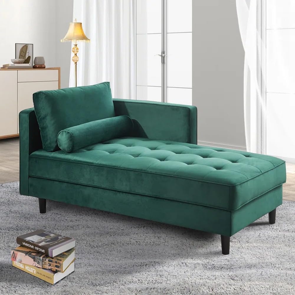 HOMECREST Aresenio Upholstered Chaise 3 Seater Lounge Chaise Lounger ...