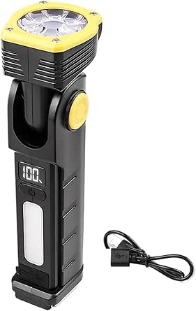 Handheld Flashlights,Rechargeable 90 Rotating Waterproof | Portable ...
